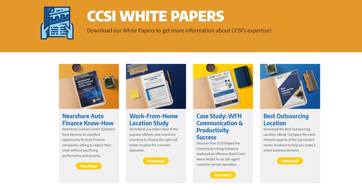 Download CCSI White Papers - Call Center Services International